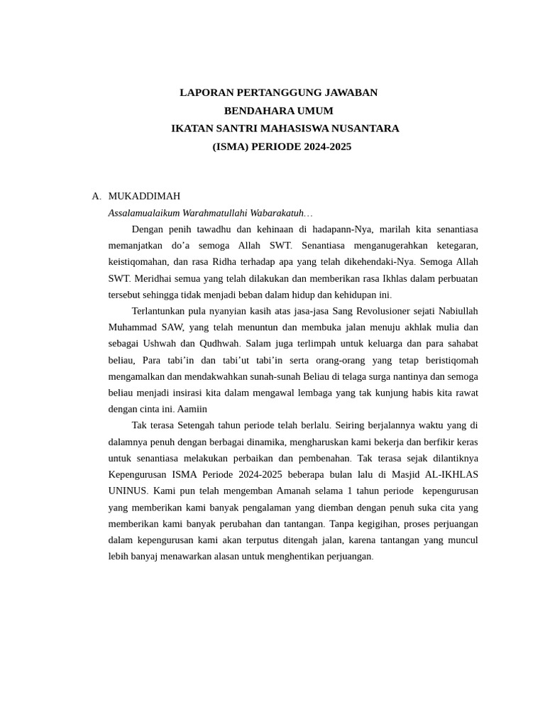 LPJ Bendahara Isma 2025 | PDF