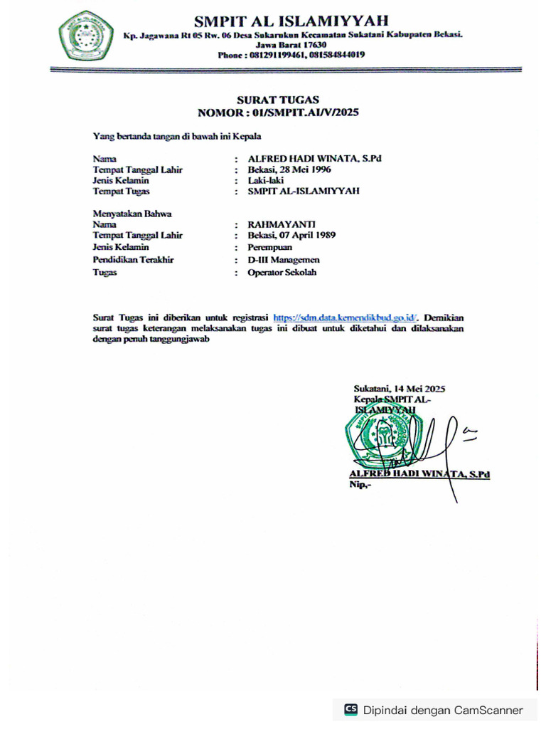 SK Tugas Operator | PDF