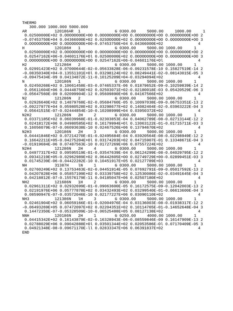 Thermo Data | PDF