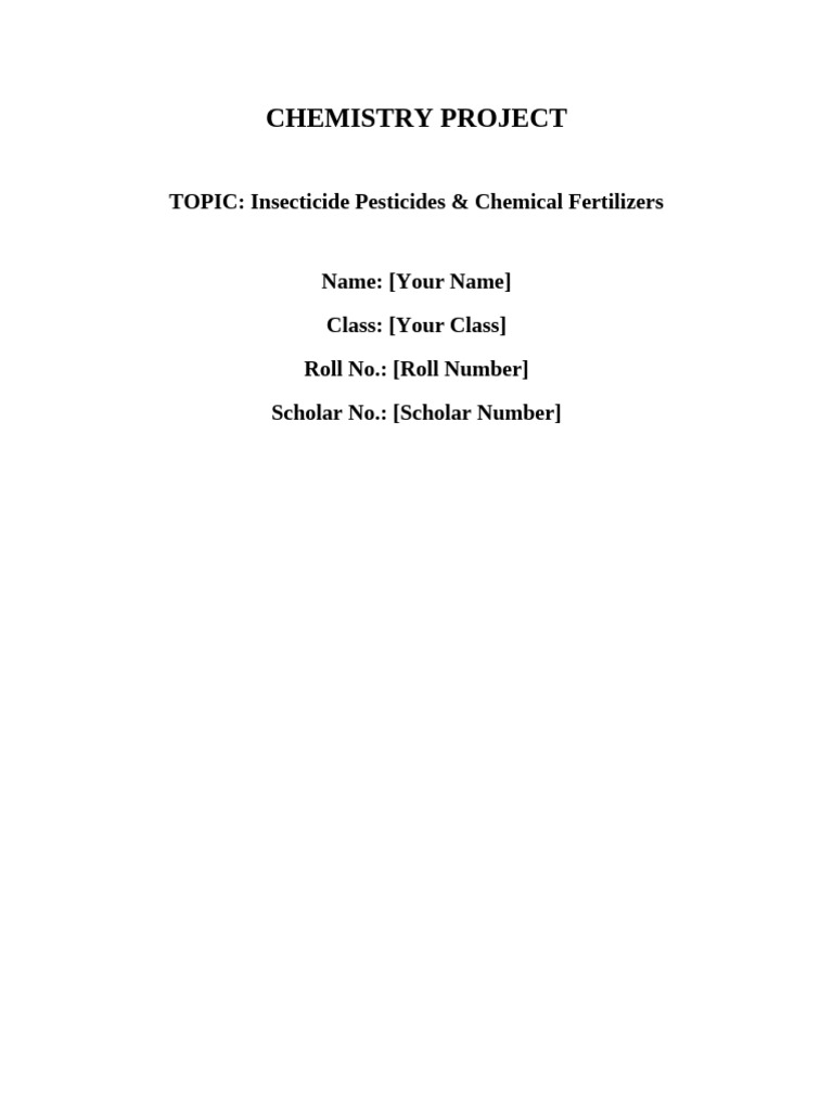 Insecticide Pesticides Chemical Fertilizers Project Complete | PDF ...