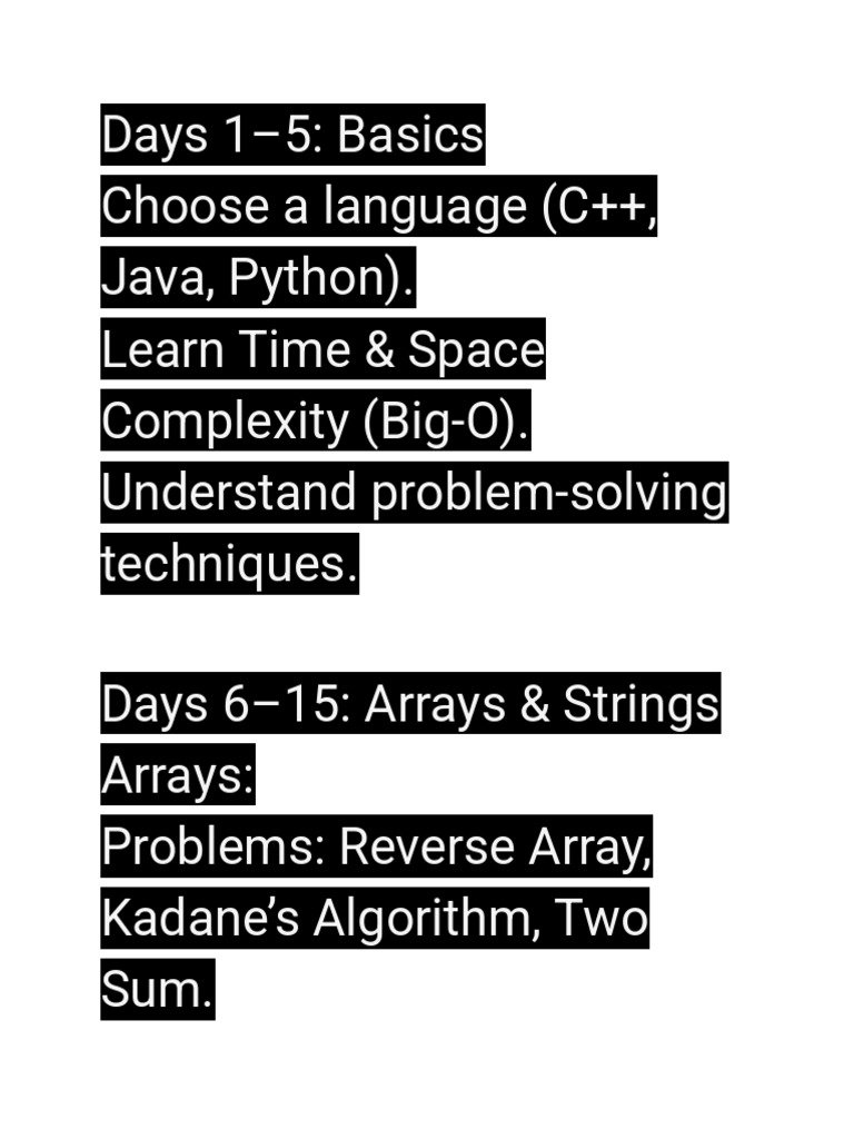 Master DSA in 60 Days | PDF