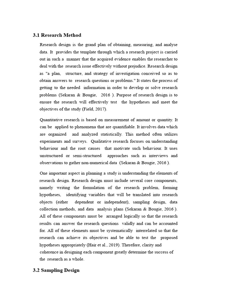 Draft Chapter 3 Methodology | PDF | Survey Methodology | Multicollinearity