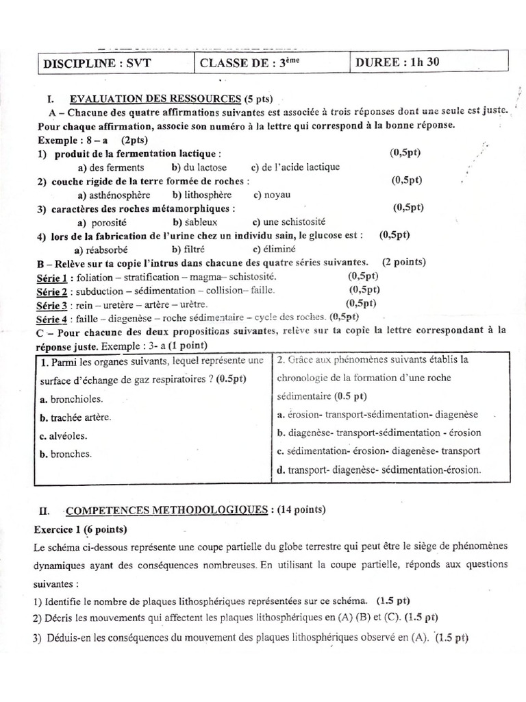 Devoir 2 3ème Second Semestre | PDF