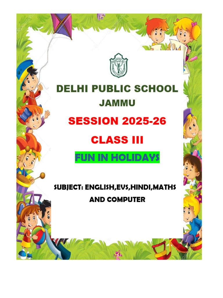 Class III Holidays Home Work 25-26 | PDF