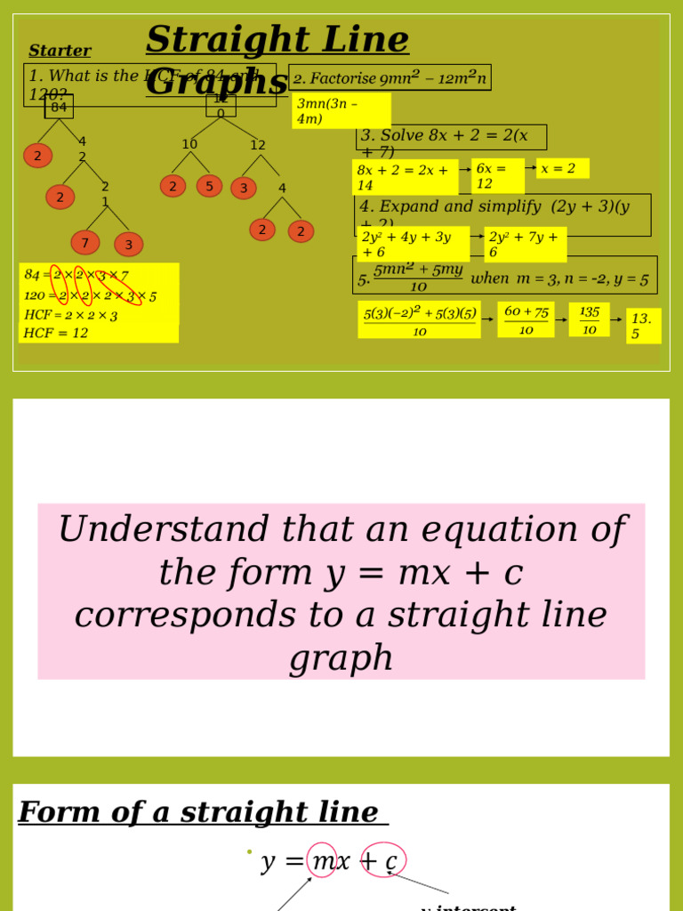 Straight Line Graphs Final | PDF | Slope | Elementary Mathematics
