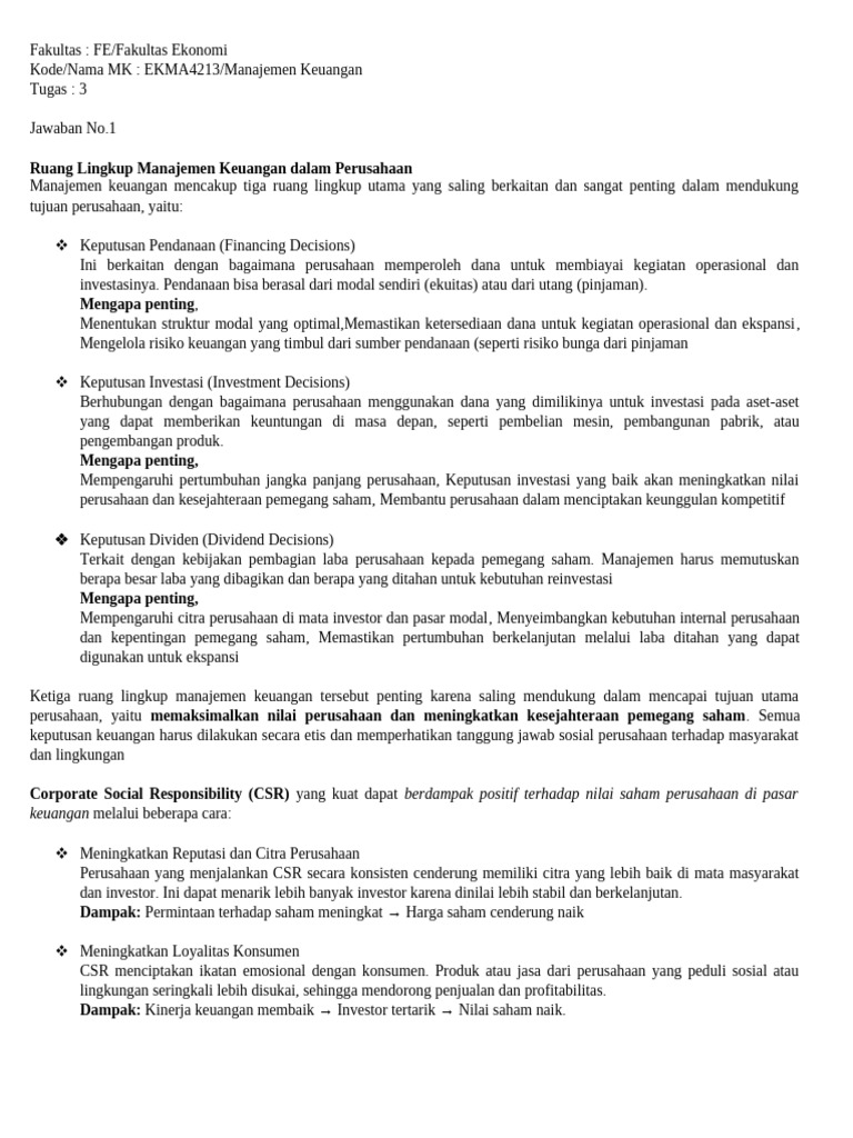 EKMA4213 Manajemen Keuangan | PDF