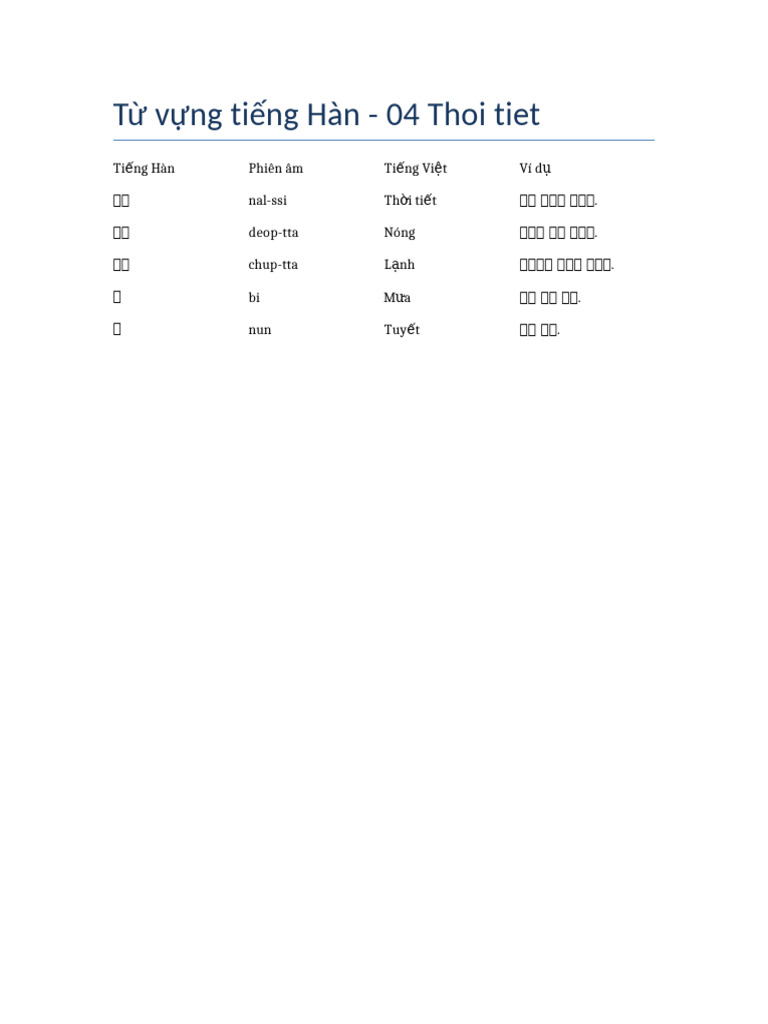 04 Thoi Tiet | PDF