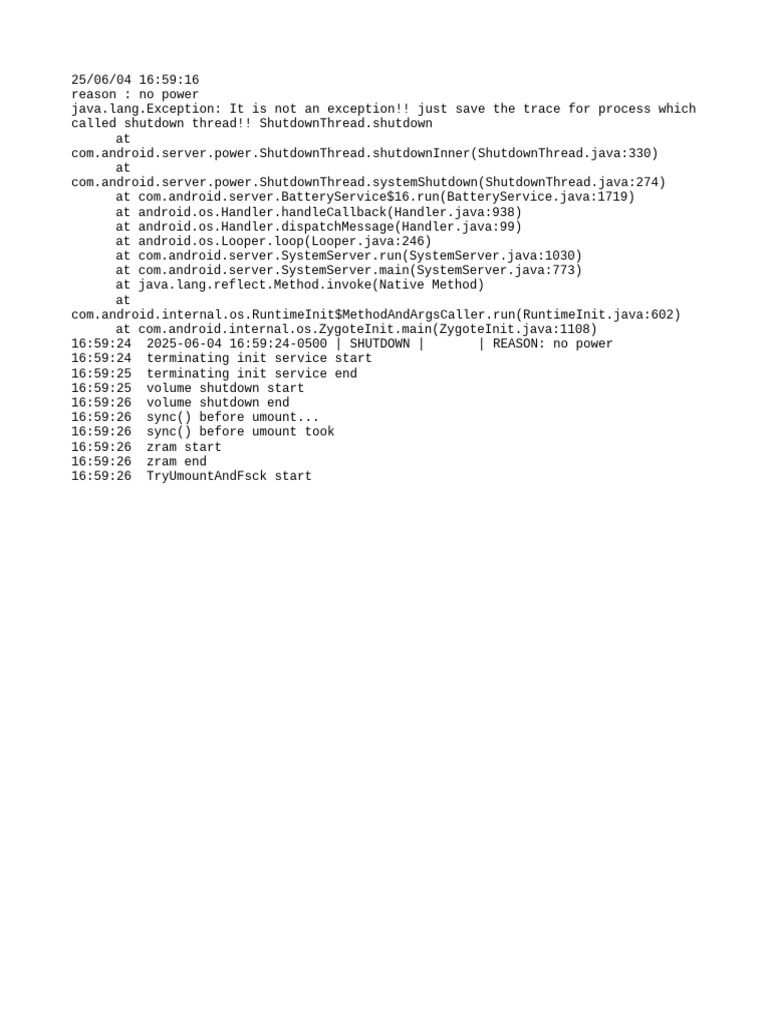 Power Off Reset Reason | PDF