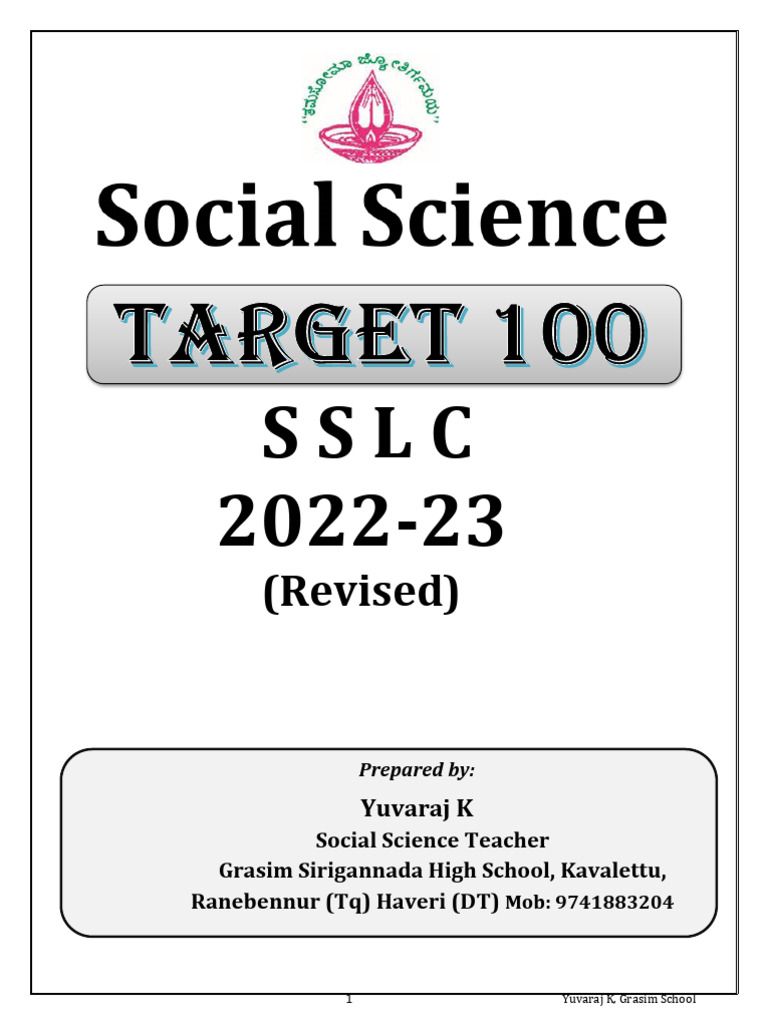 Social Science Target-100 (Revised) | PDF