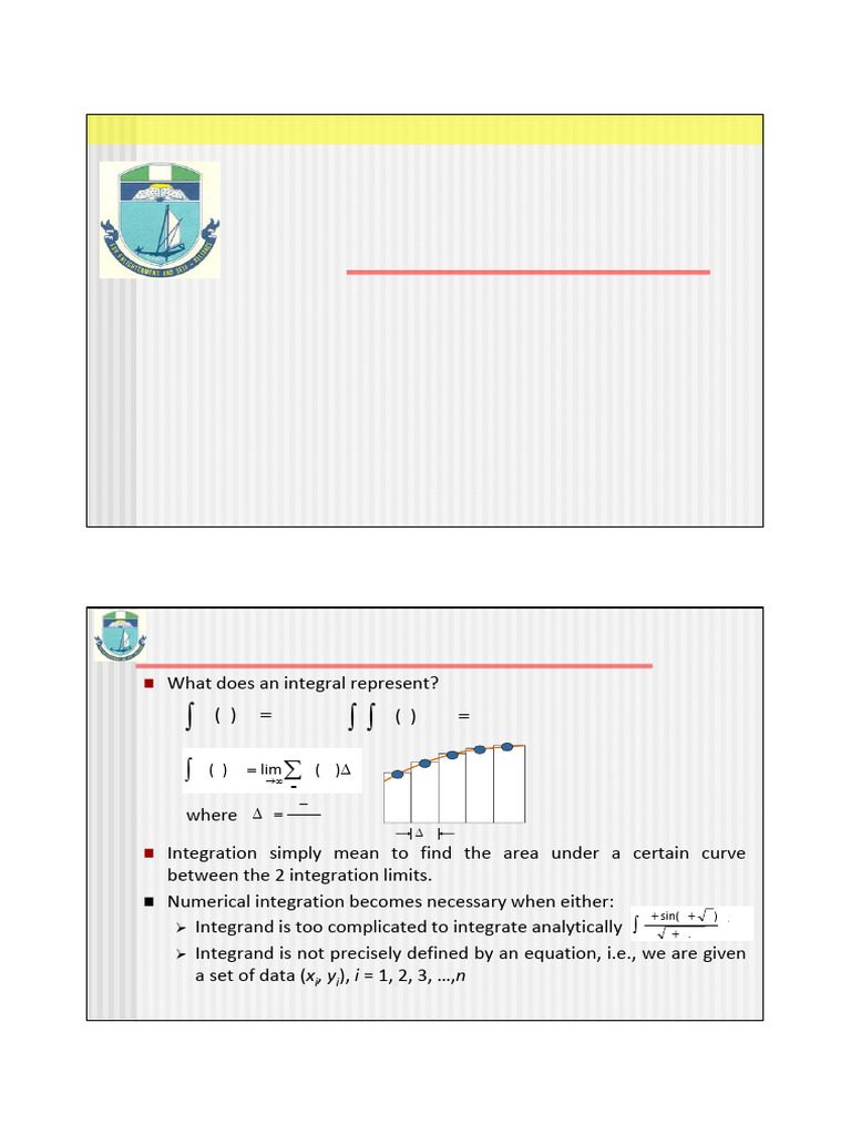ENG303 8numerical Integration | PDF | Integral | Applied Mathematics