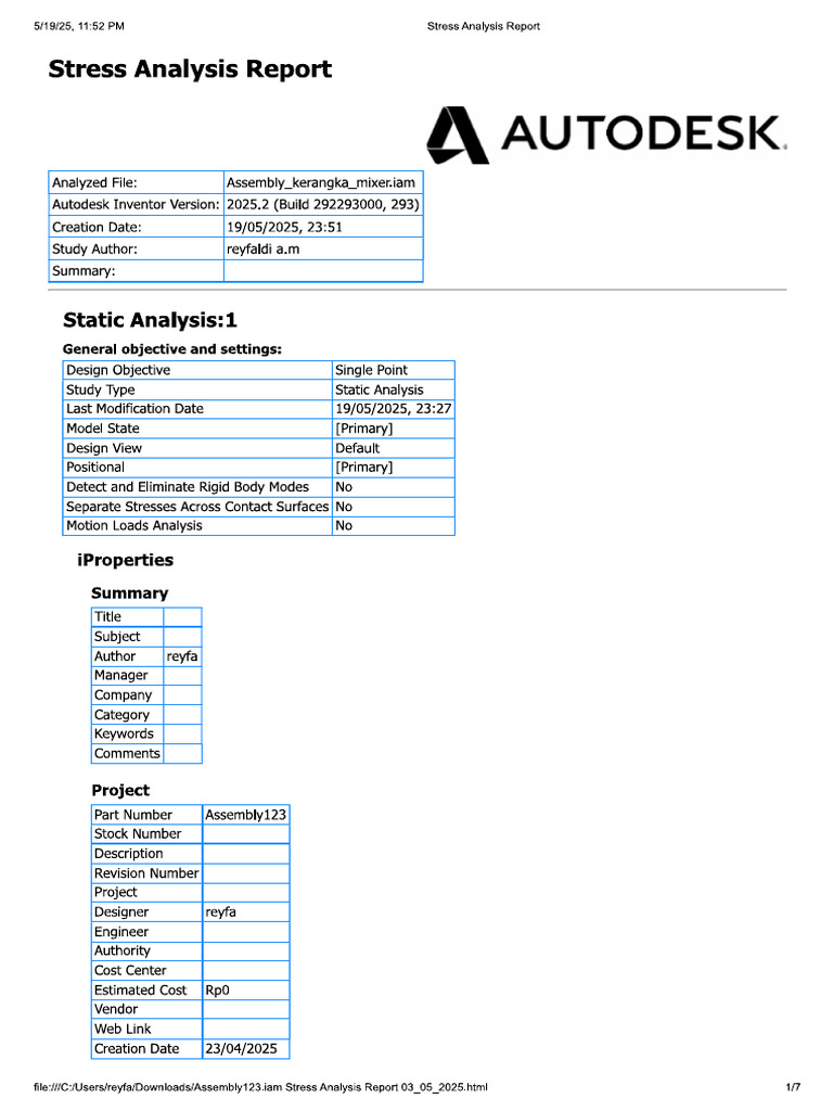 Stress Analysis Report | PDF