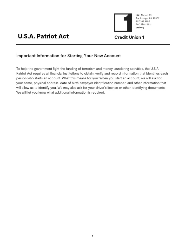 USA Patriot Act | PDF
