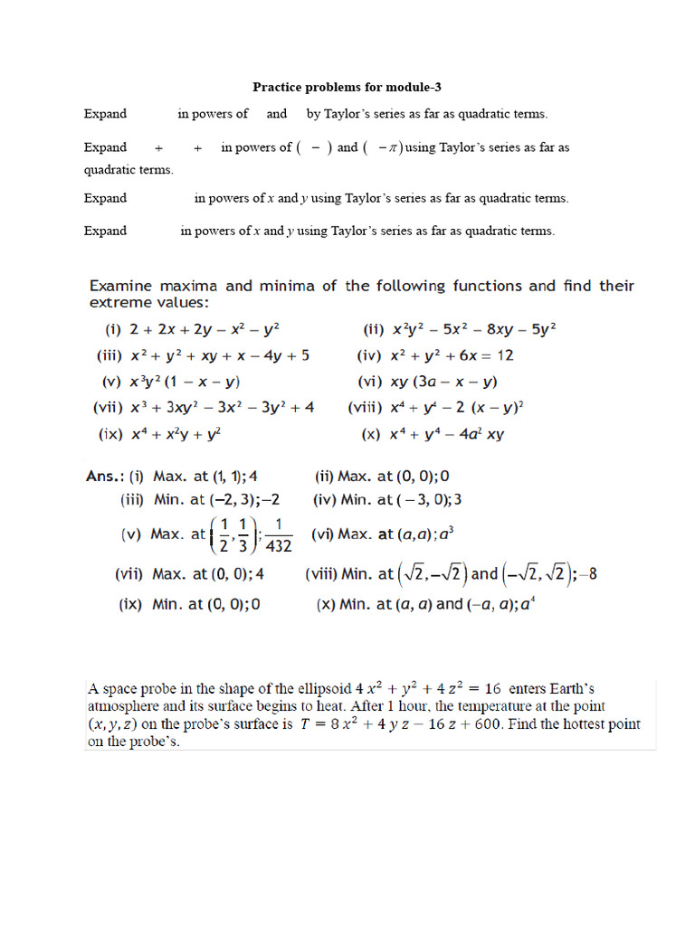 Practice Problems For Module3 With Soln | PDF