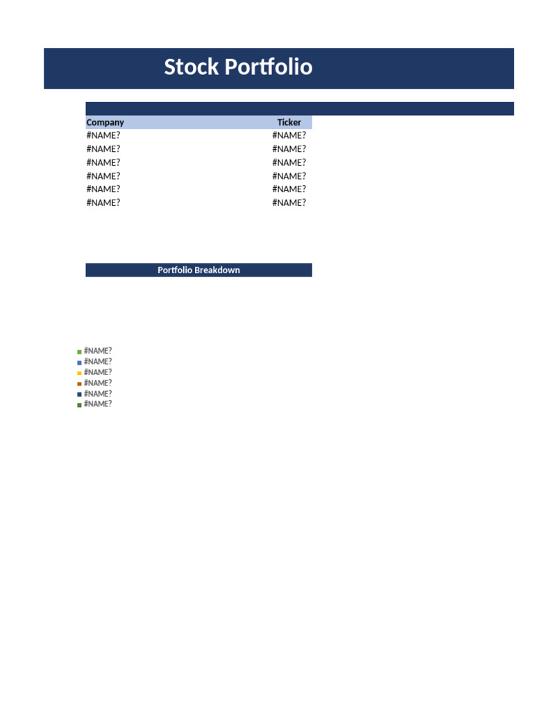 Stock Portfolio Tracker Template | PDF | United States Dollar | Investing