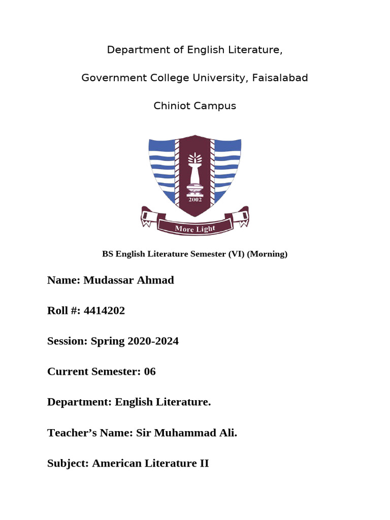 Assignment Title Page | PDF