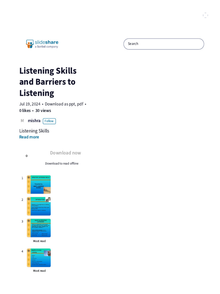 Barriers to Effective Listening | PDF | Nonverbal Communication | Human ...