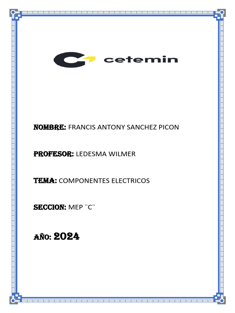 Componentes Eléctricos Esenciales | PDF | Ingenieria Eléctrica ...