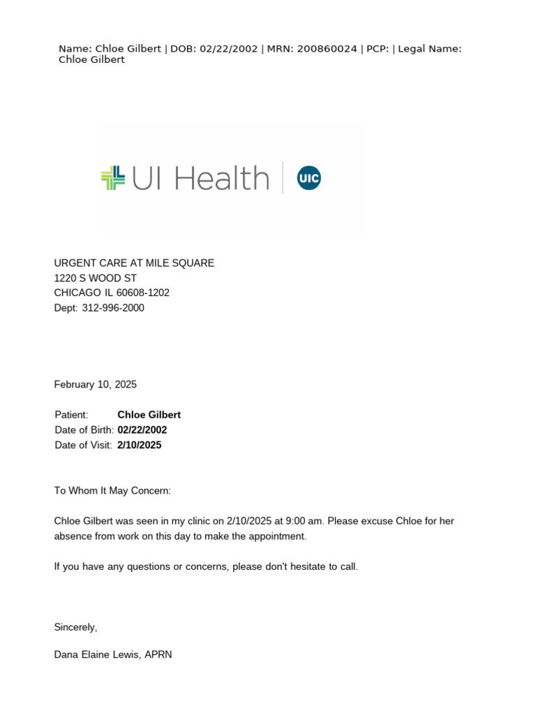 MyChart - Letter Details | PDF