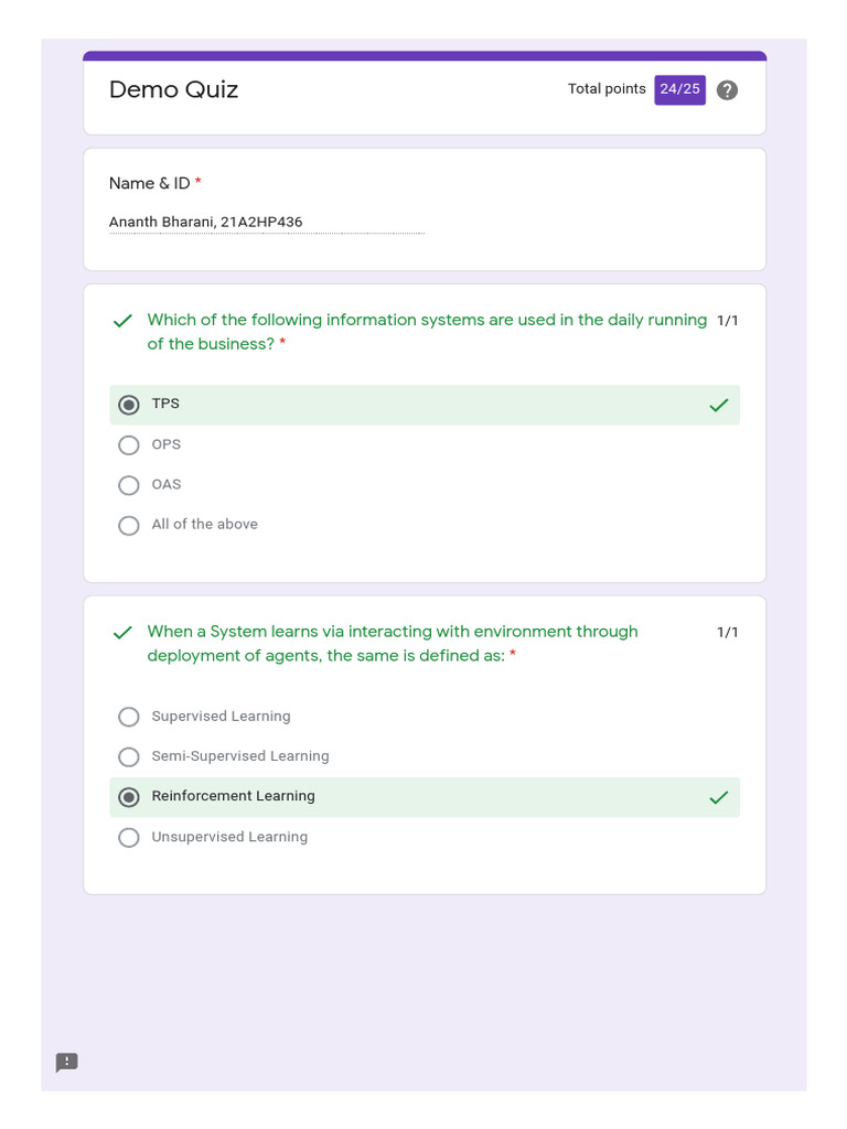 ITM Demo Quiz - Mid Term | PDF | Artificial Intelligence | Intelligence ...