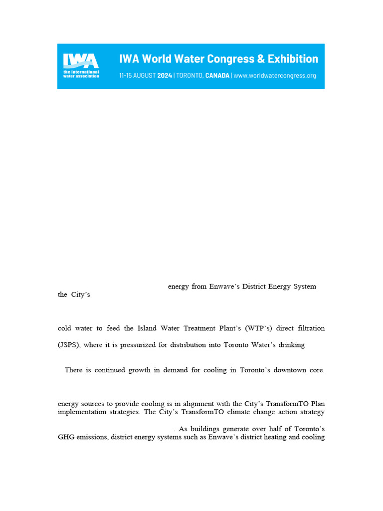 WWCE2024 - Toronto Deep Lake Water Cooling Expansion - District Cooling ...