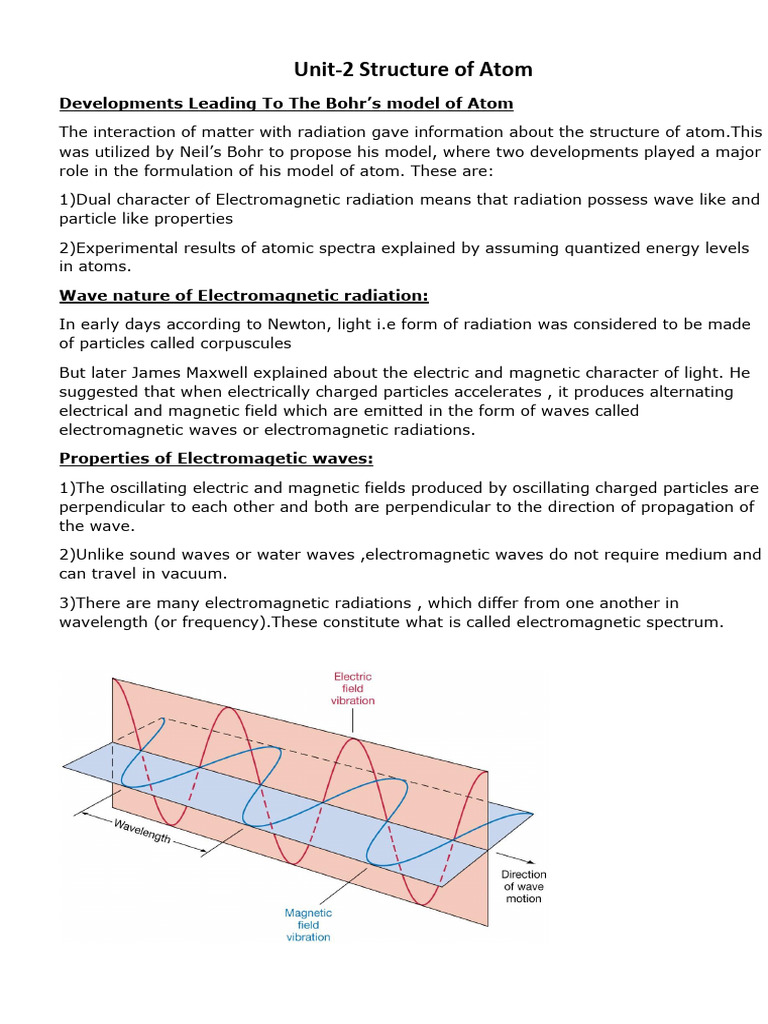 Bohr's Atomic Model and Electromagnetic Waves | PDF | Electromagnetic ...