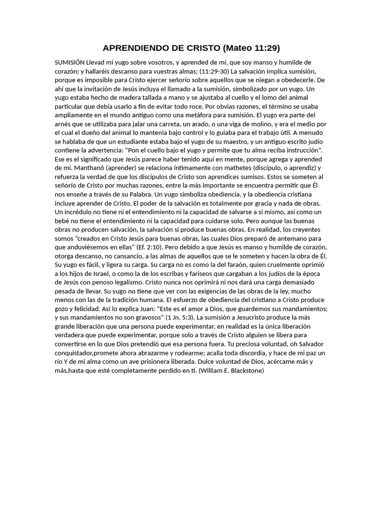 Sumisión y Aprendizaje en Cristo | PDF | Cristo (título) | Salvación