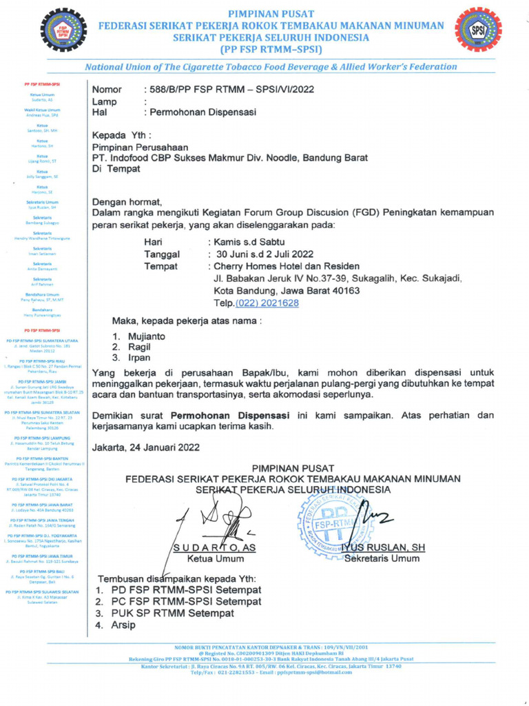 SK-588 Indofood Noodle-Bandung Barat | PDF