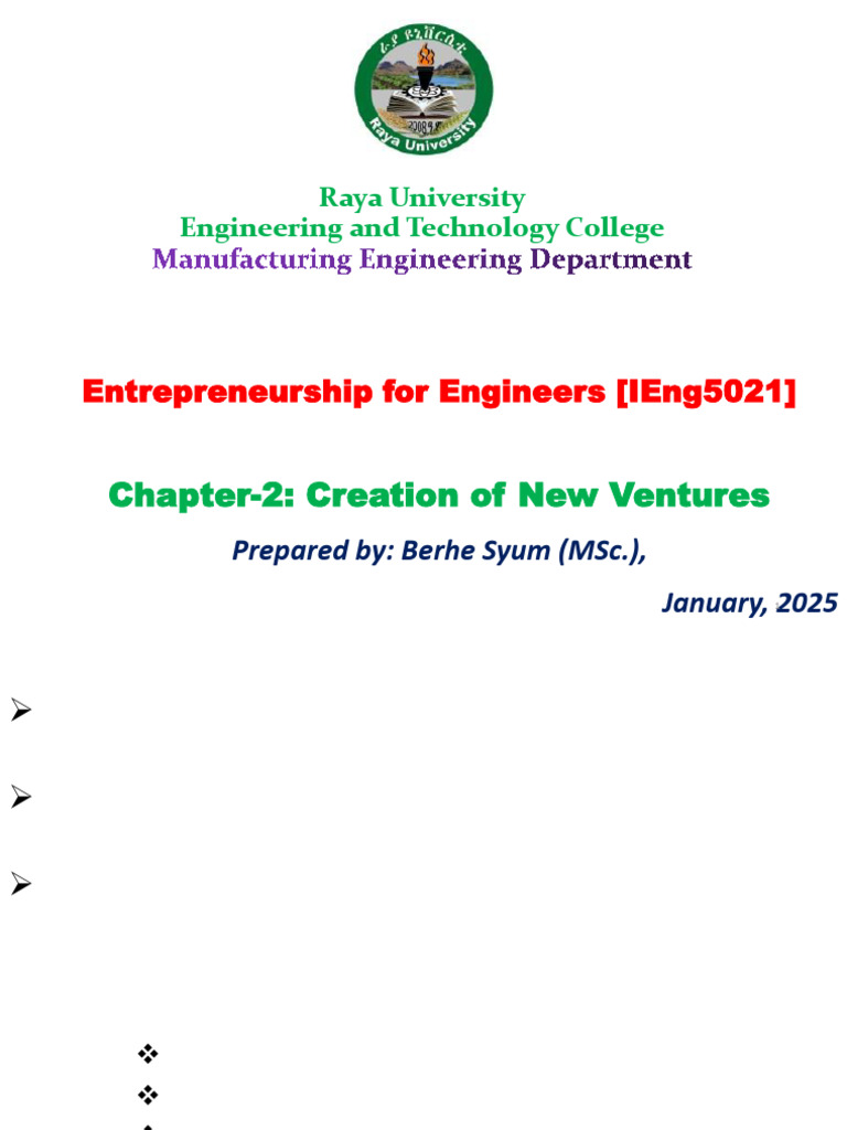lecture 2 chapter-2 Creation of New Venture (1) | PDF | Intellectual Property | Technology Transfer