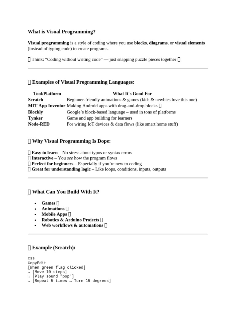 What Is Visual Programming | PDF