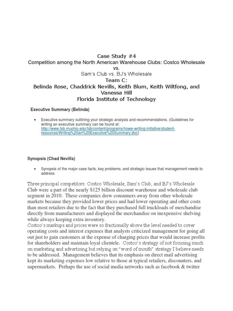 Case Study | PDF | Costco | Retail