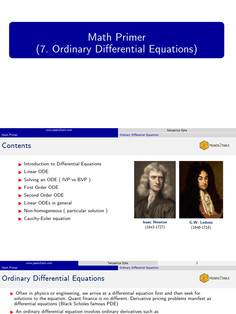 Ordinary Differential Equations 1722687686 | PDF | Ordinary Differential Equation | Differential ...