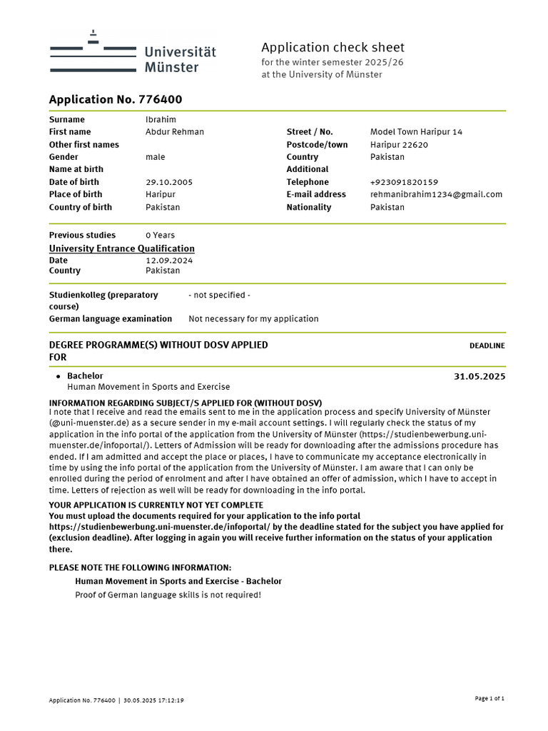 Application Check Sheet | PDF