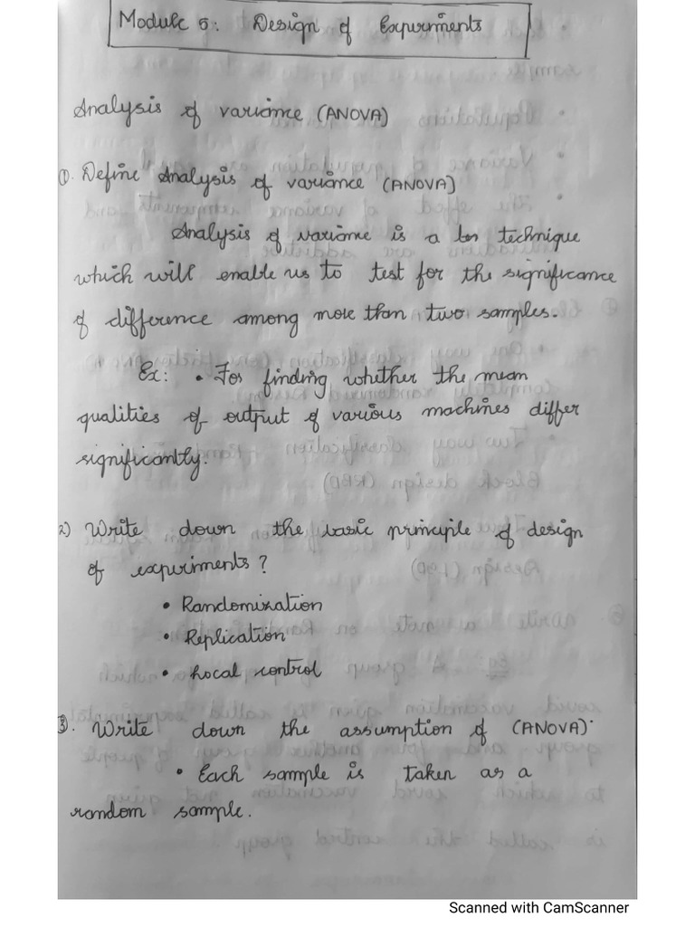 Module 5 - Design of Experiments | PDF