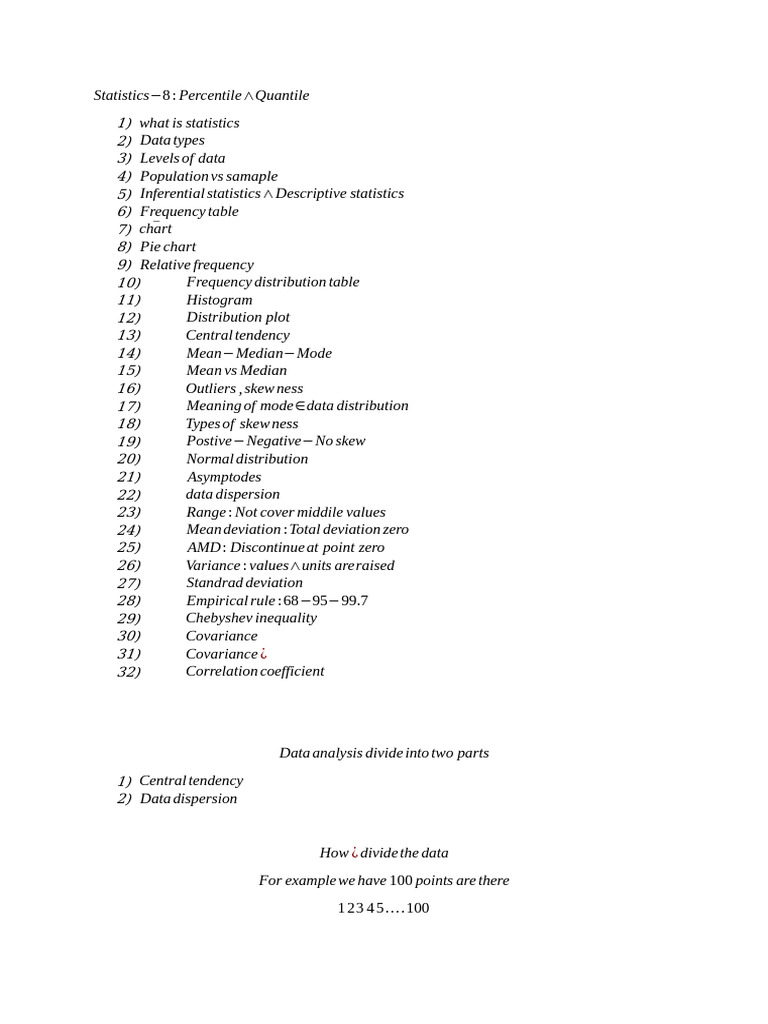 Statistics Session - 8 - Percentile - Quartile | PDF | Skewness | Mean