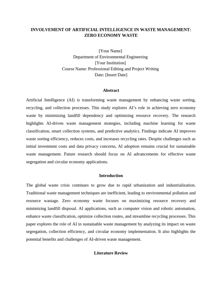 AI Waste Management Formatted | PDF | Waste Management | Recycling