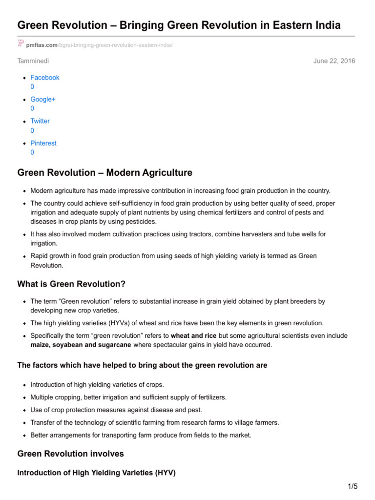 Pmfias Com Green Revolution Bringing | PDF | Green Revolution | Agriculture