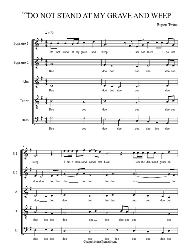 Do Not Stand at My Grave and Weep | PDF | Singing | Vocal Music