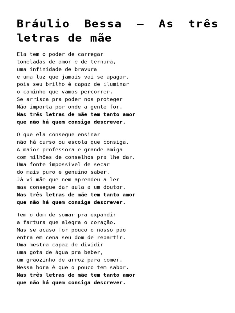 Três Letras de Mãe | PDF
