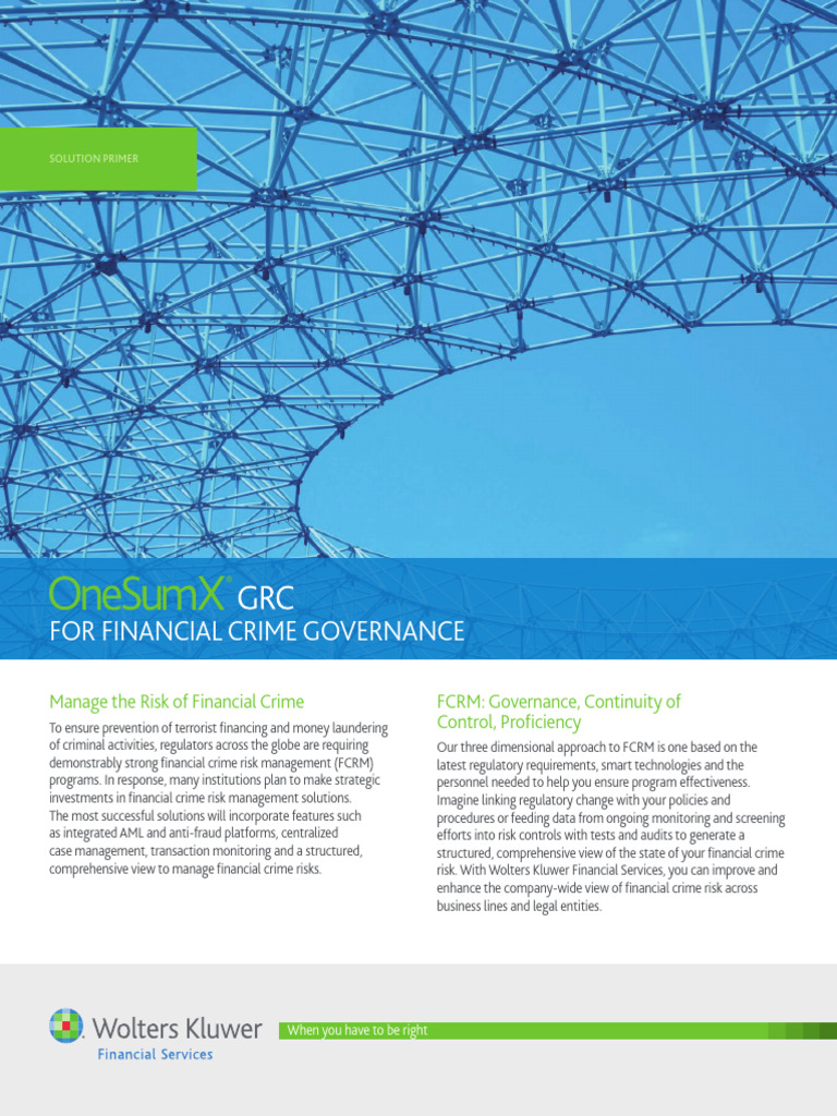 OneSumX Financial Crime Governance | PDF | Business