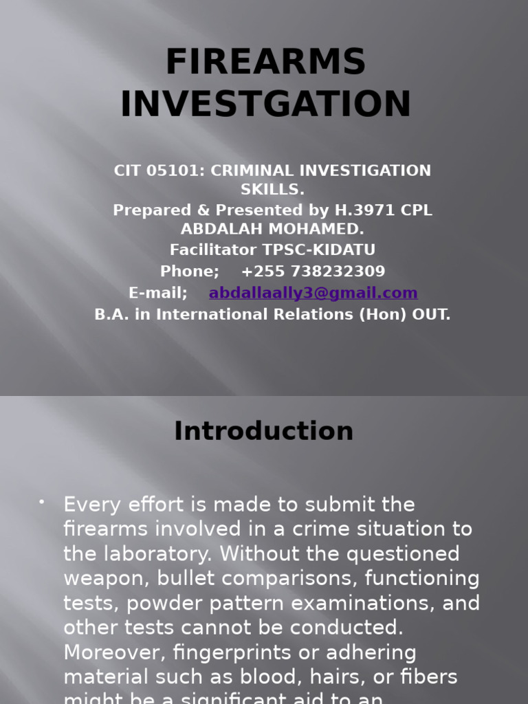 Firearm Investigation Cheti | PDF | Gun Barrel | Rifle