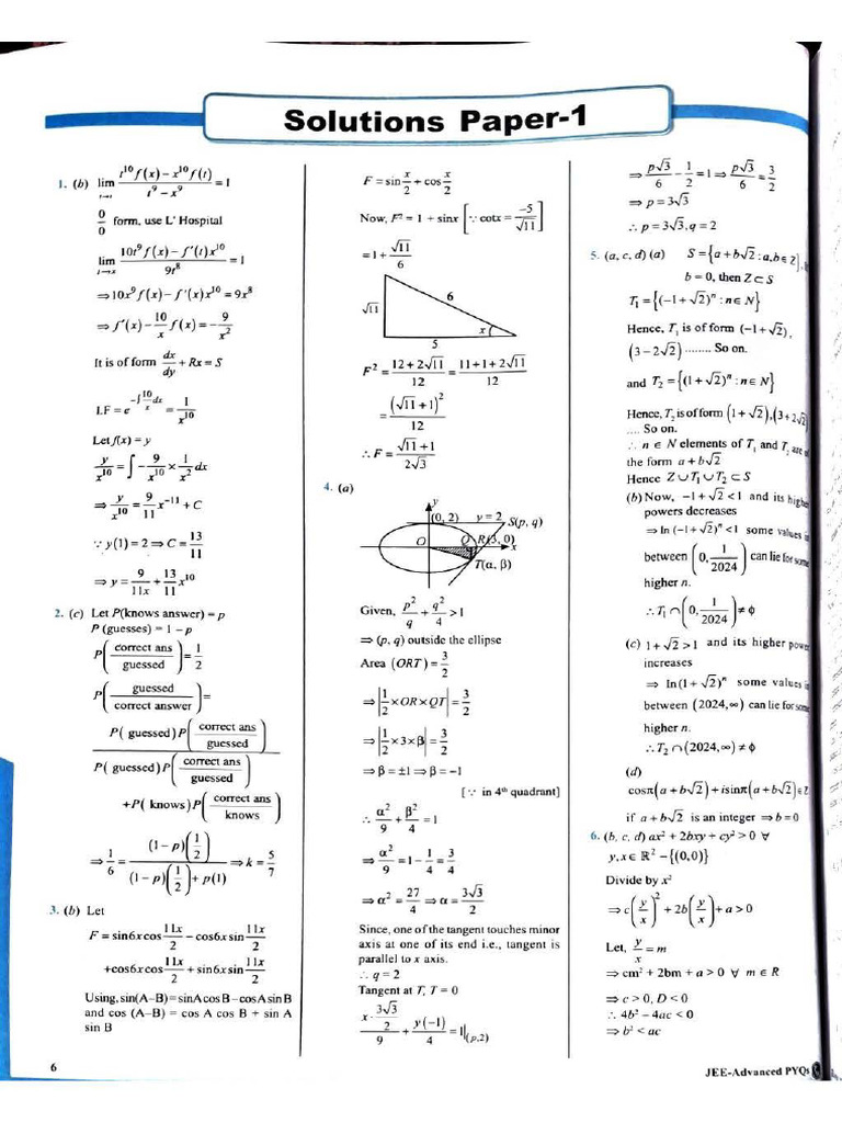 Jee Advanced Paper 1 Solution | PDF