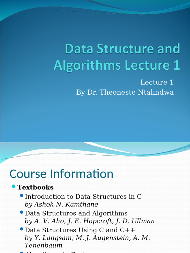 1 Data Structure and Algorithms Lecture 1 | PDF | Data Structure | Queue (Abstract Data Type)
