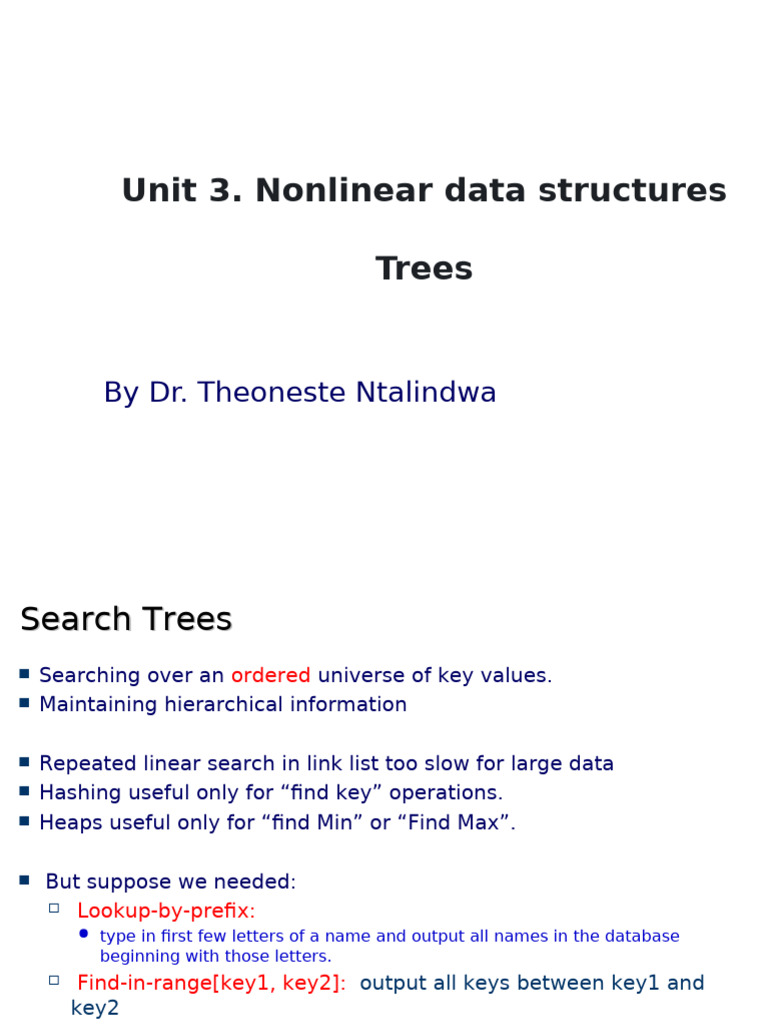 5 Unit 3. Nonlinear Data Structures - Trees | PDF | Algorithms And Data Structures | Algorithms