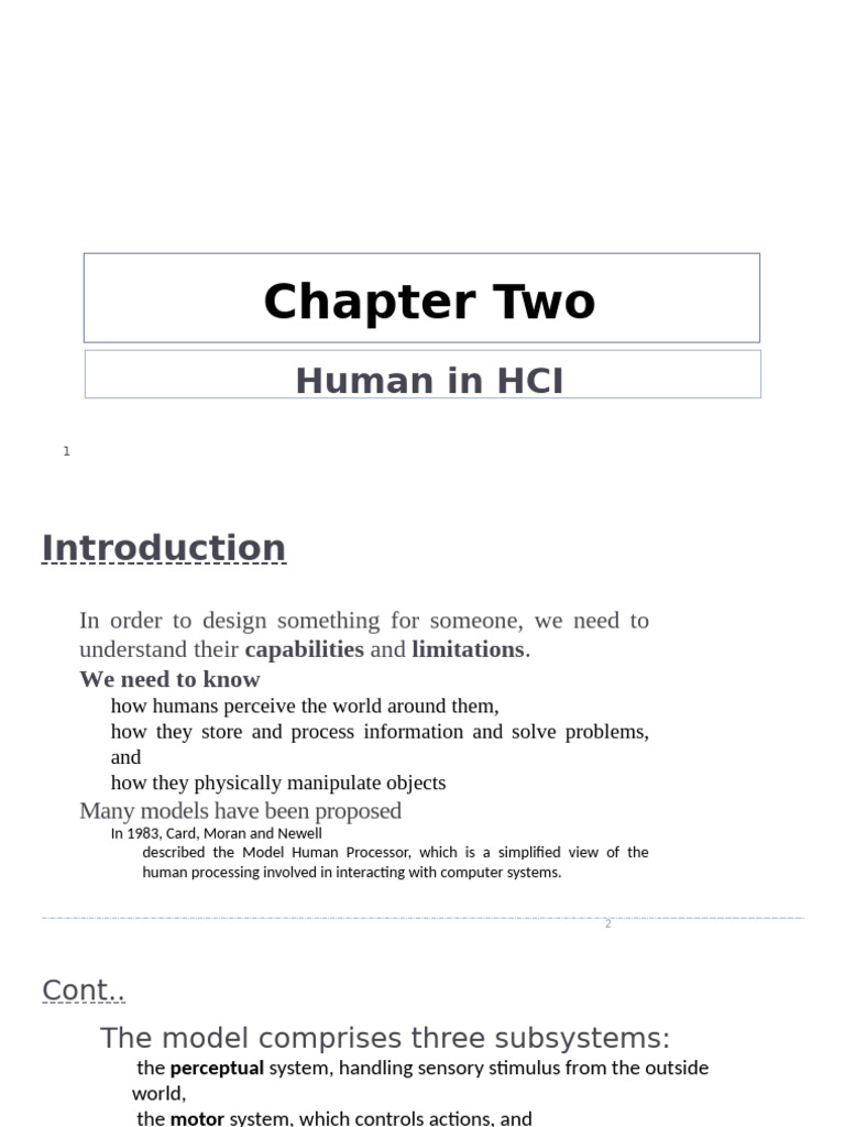 Chapter 2-Human in HCI | PDF | Perception | Sound