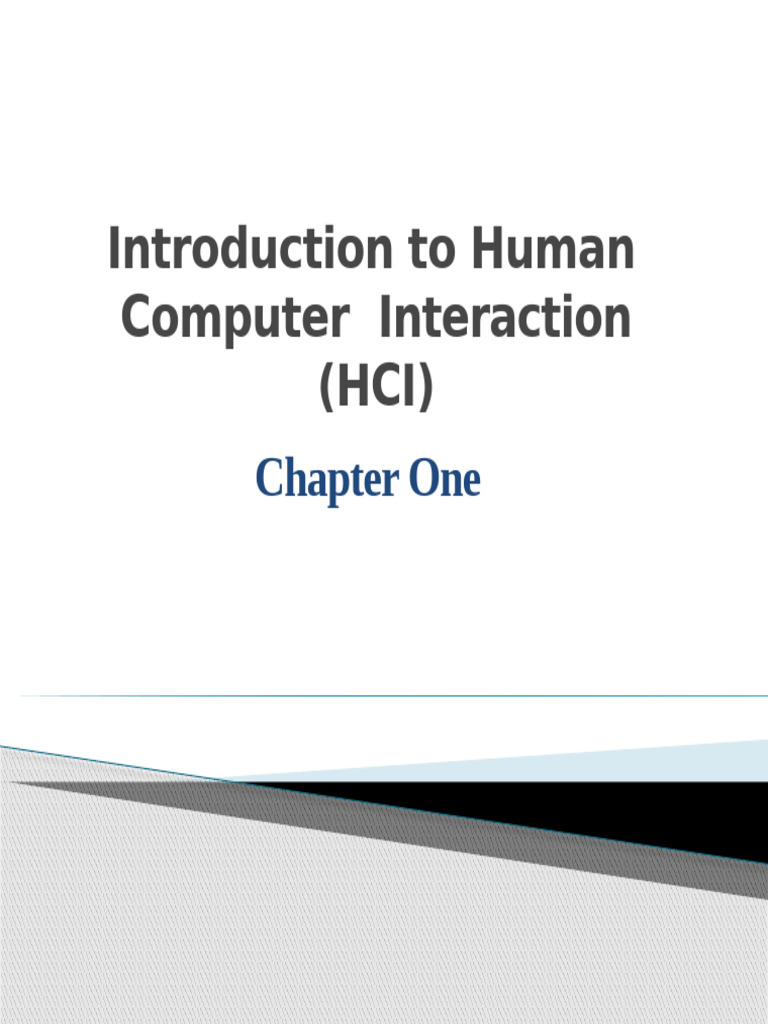 Chapter 1 Introduction To HCI | PDF | Human–Computer Interaction ...