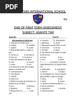 JHS 1 Asante Twi Exam Questions | PDF | Ghana