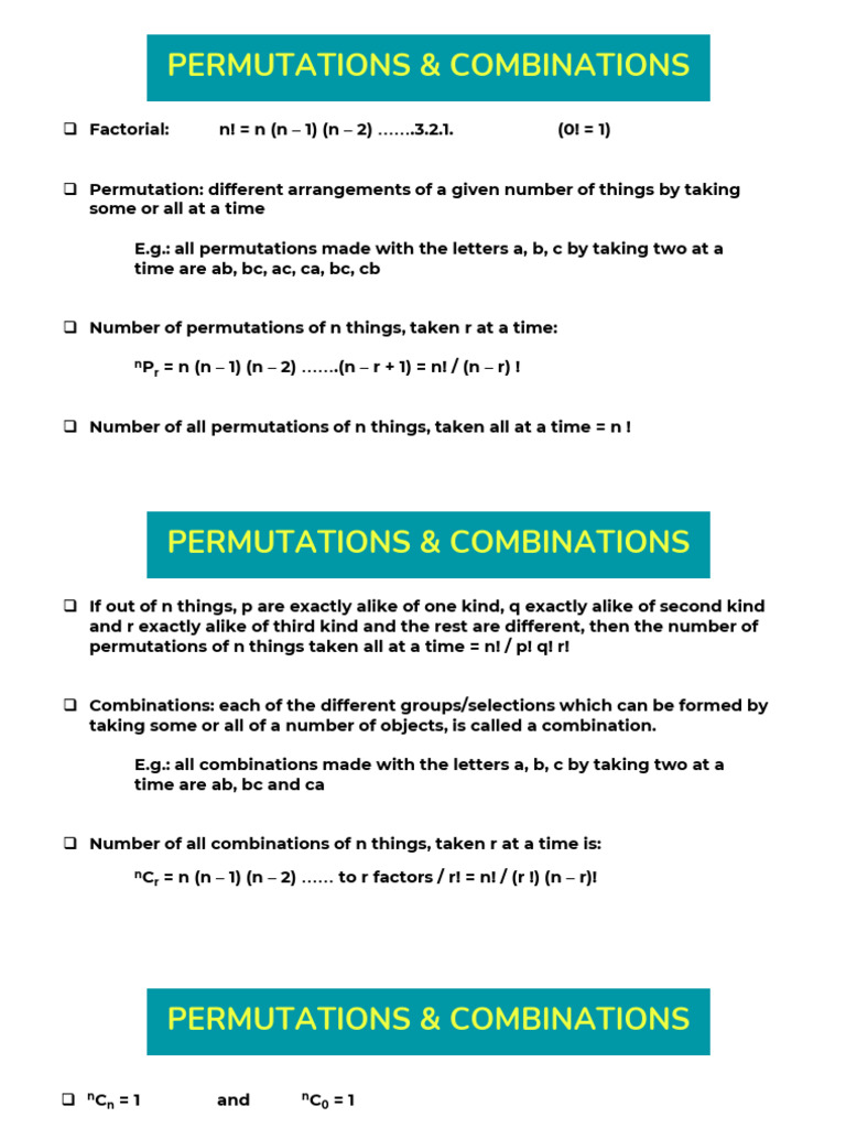 Permutation & Combination PDF | PDF | Linguistics
