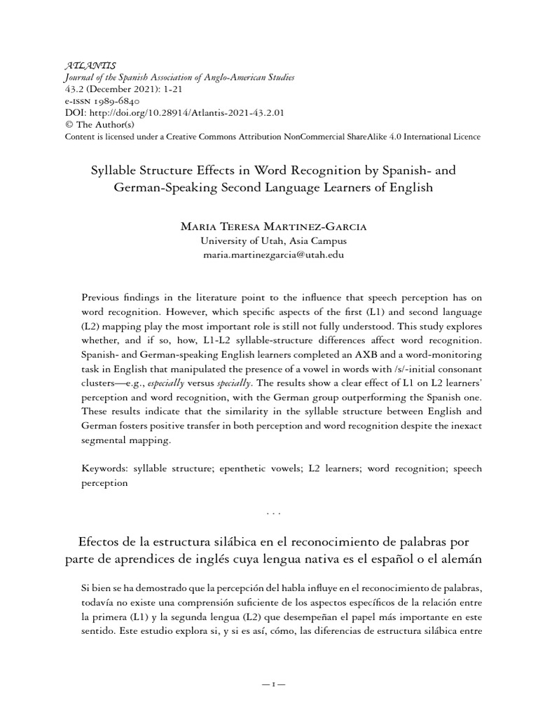 Aragay,+01+Atlantis+43.2 Web | PDF | Second Language | Syllable