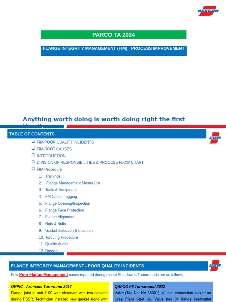 Flange Integrity Management (FIM) PARCO | PDF | Screw | Nut (Hardware)