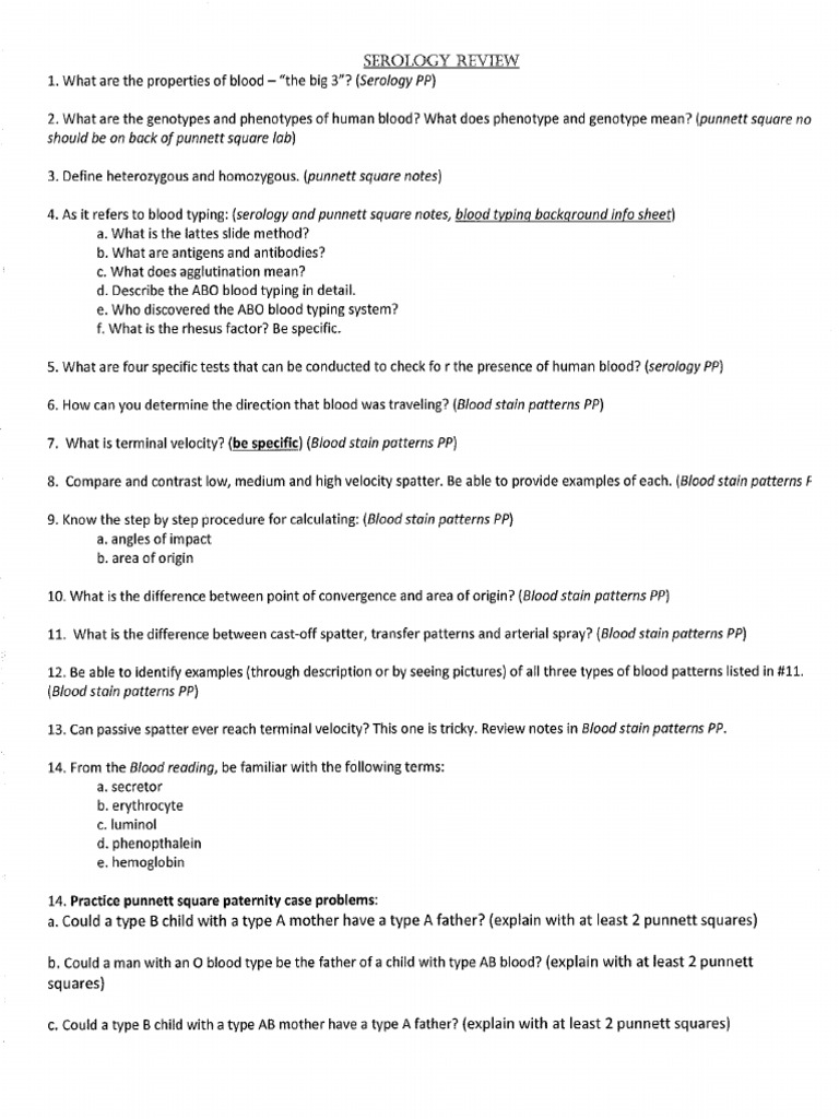 Serology Review - Final | PDF